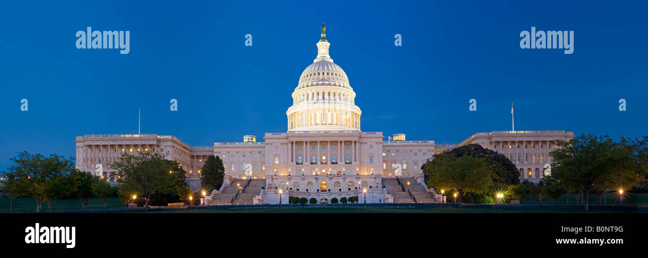 US Capitol Congress building at dusk. High resolution panorama Stock ...