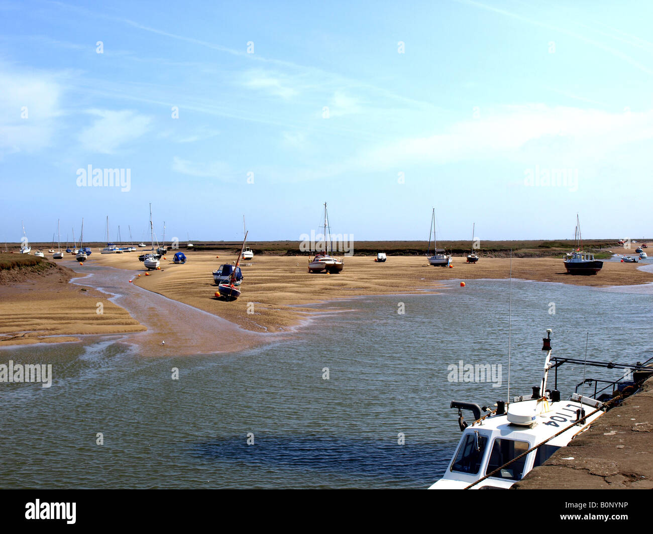 the estuary at low tide,wells next to sea,norfolk,uk Stock Photo - Alamy