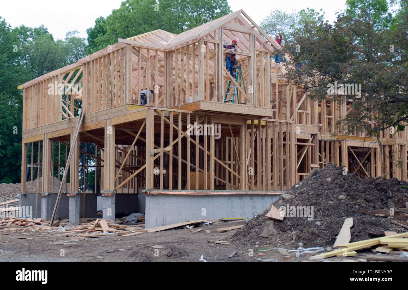 Luxury home being built Stock Photo - Alamy