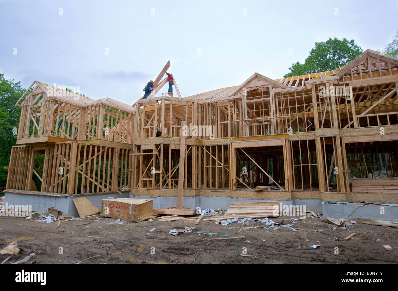 Luxury home being built Stock Photo - Alamy