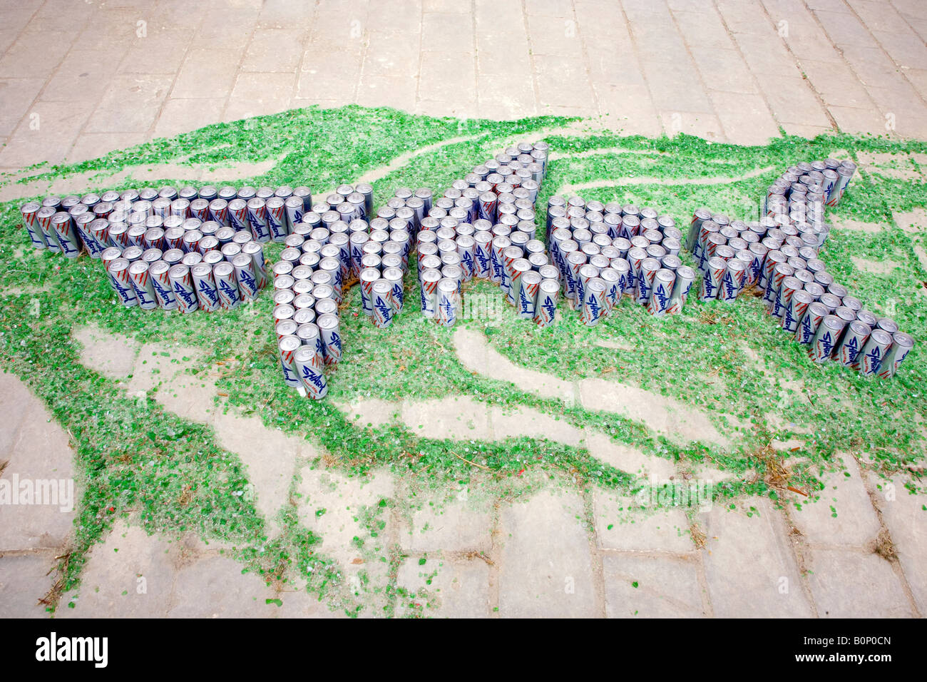 Shark design made with used drink Cans Stock Photo - Alamy
