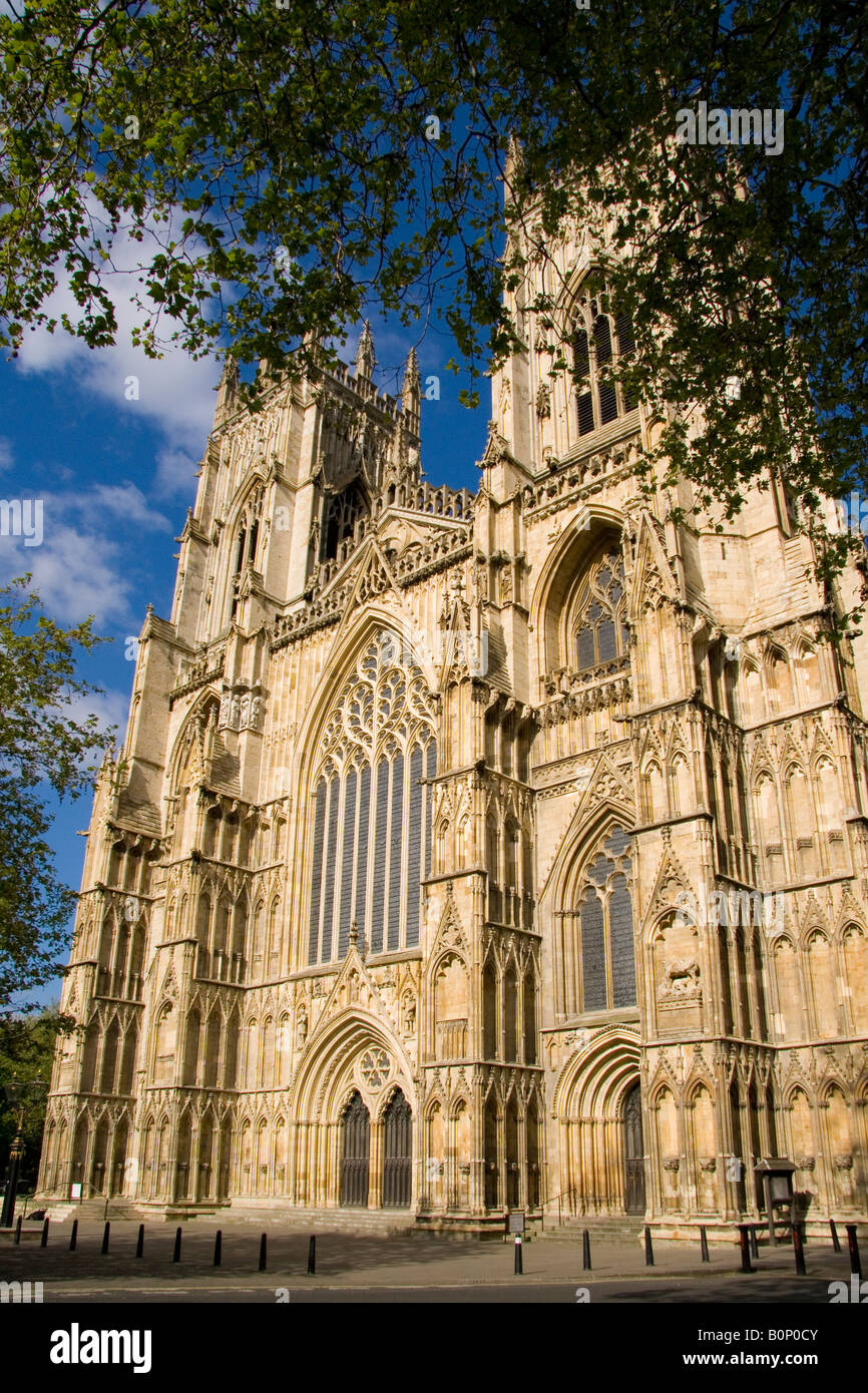 View of the west front facade of York Minster, Cathedral of the Church ...