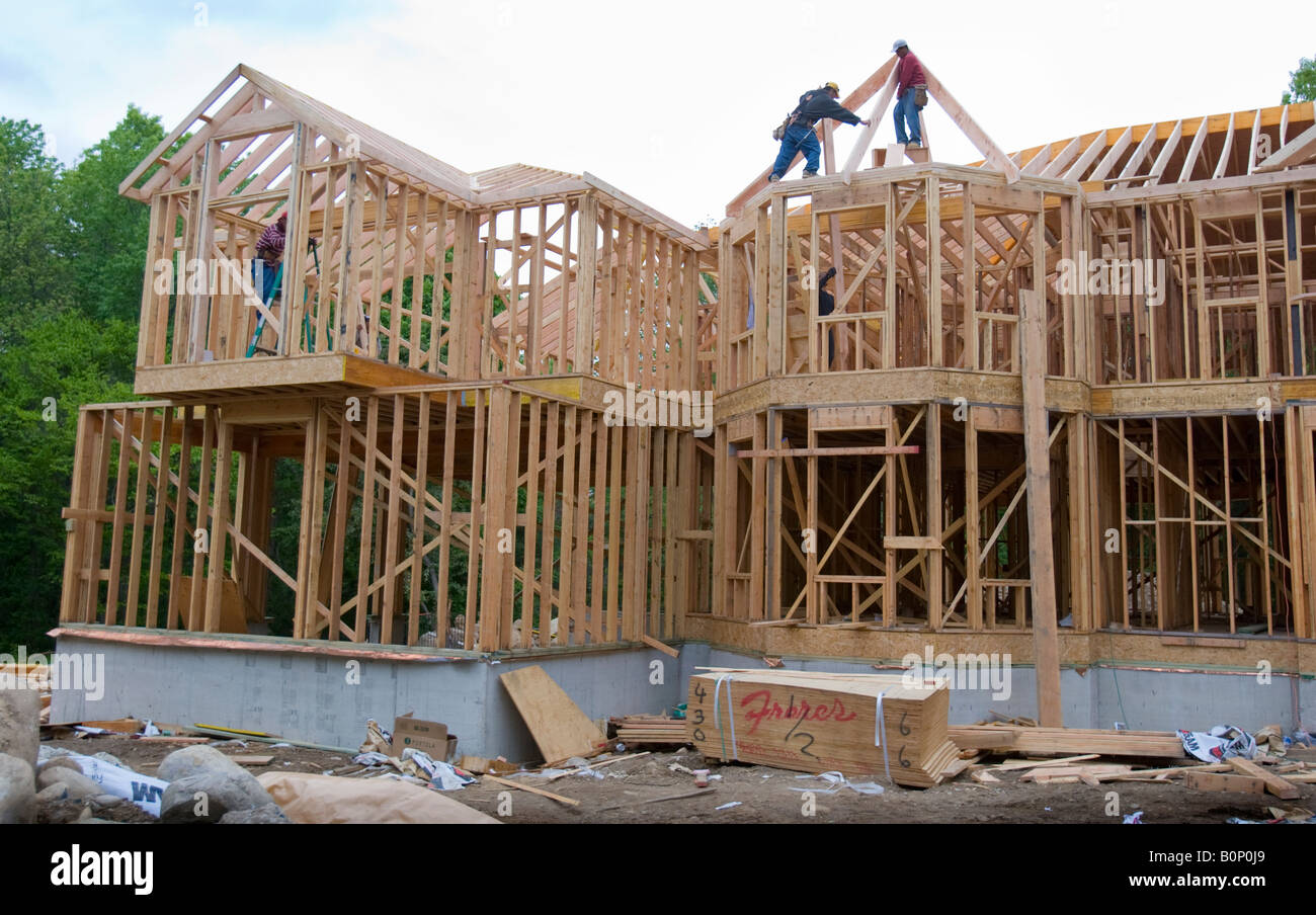 Luxury home being built Stock Photo - Alamy