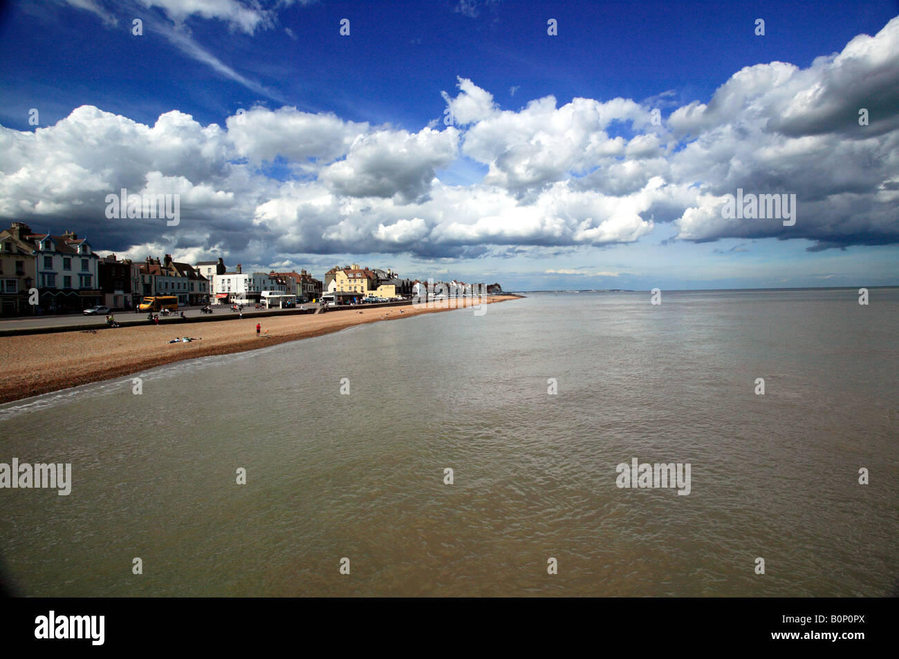 Dramatic wide-angle shot of Deal beach looking East from the Pier ...