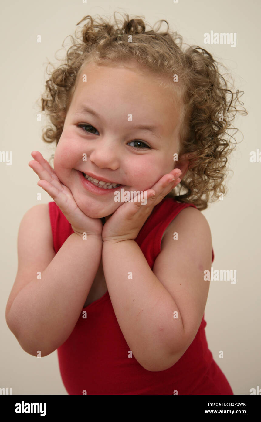 Adorable three year old child smiling for the camera Stock Photo - Alamy