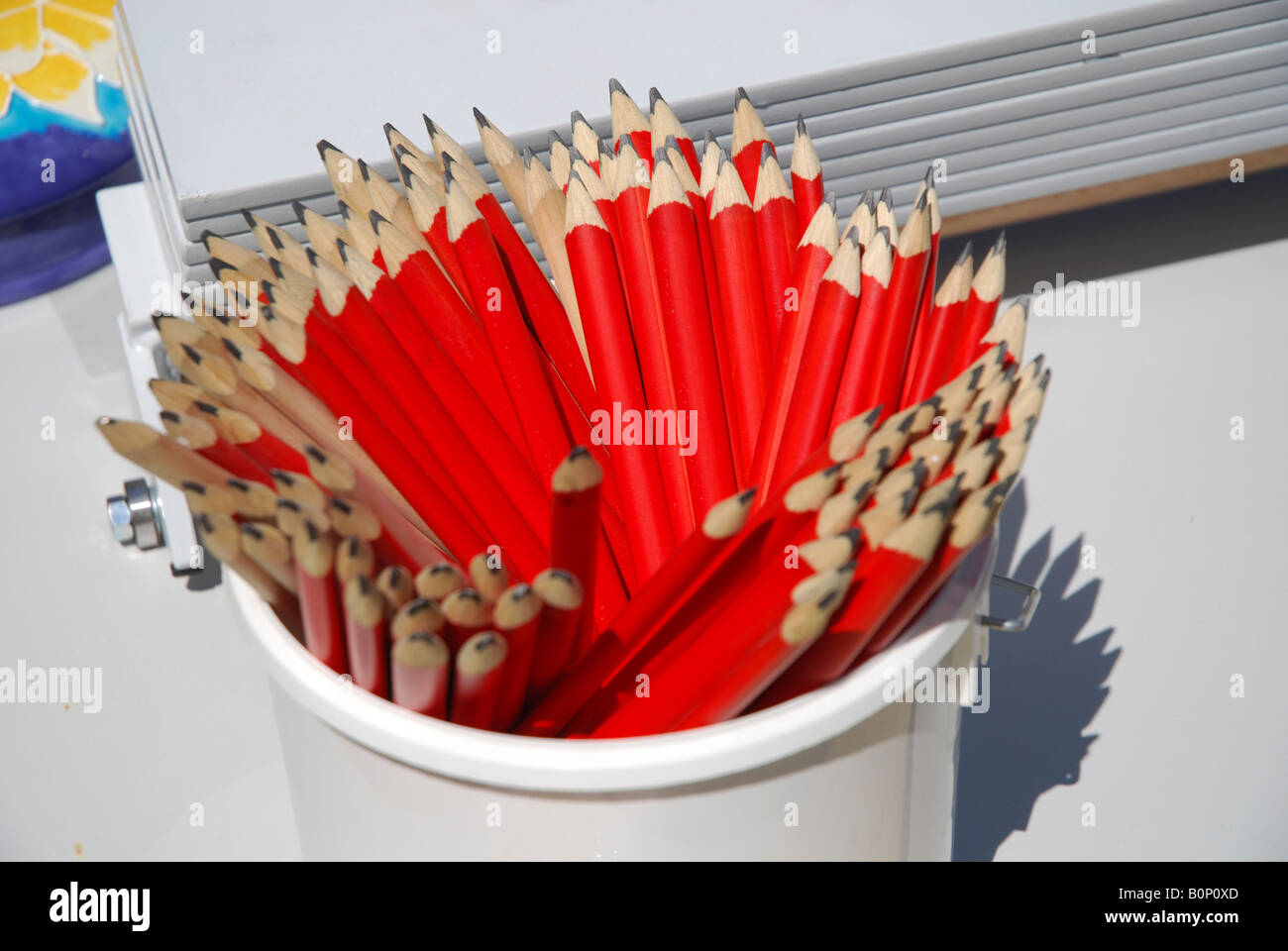 stack of pencils in bowl Stock Photo - Alamy