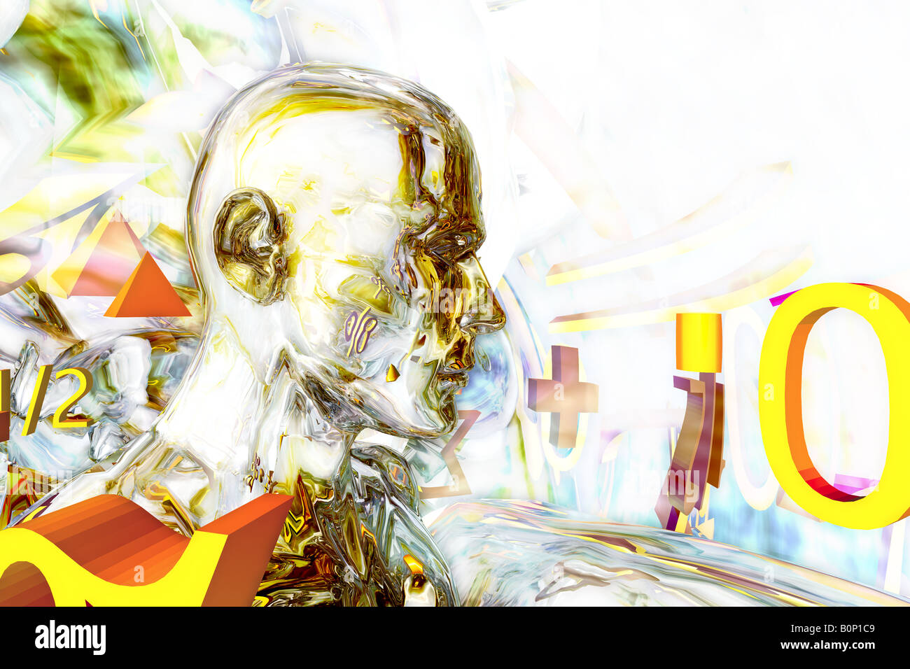 Man in the world of mathematics Stock Photo - Alamy