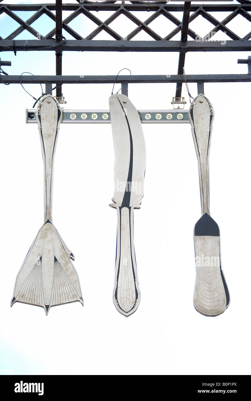 Restaurant sign, Fat Duck Restaurant, High Street, Bray, Berkshire ...