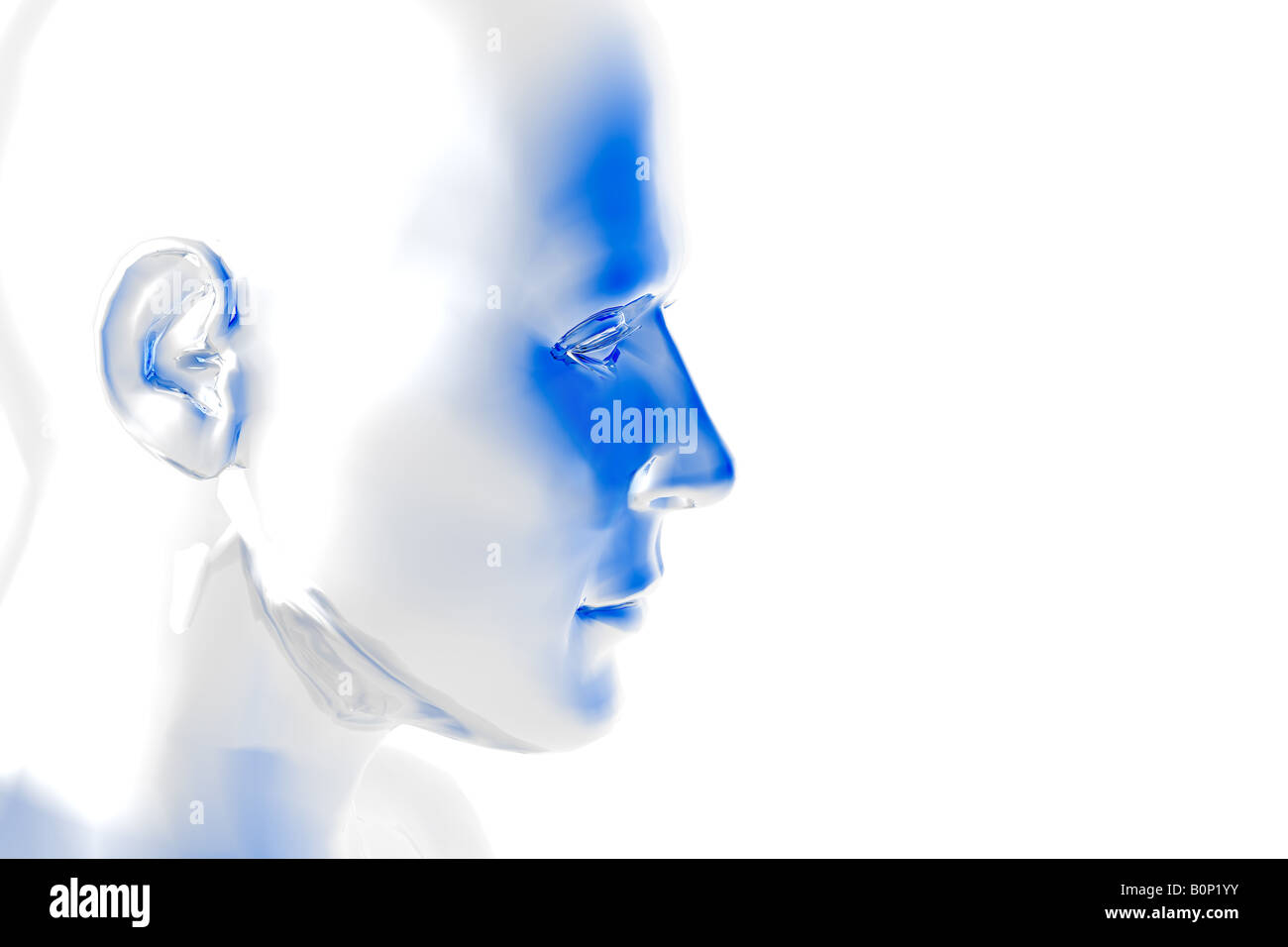 High key image of a mans profile Stock Photo - Alamy