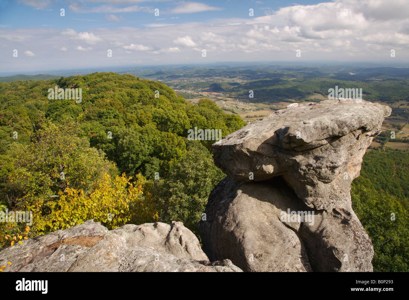 View of tall rock formation from mountain top Tower Rock Cumberland ...