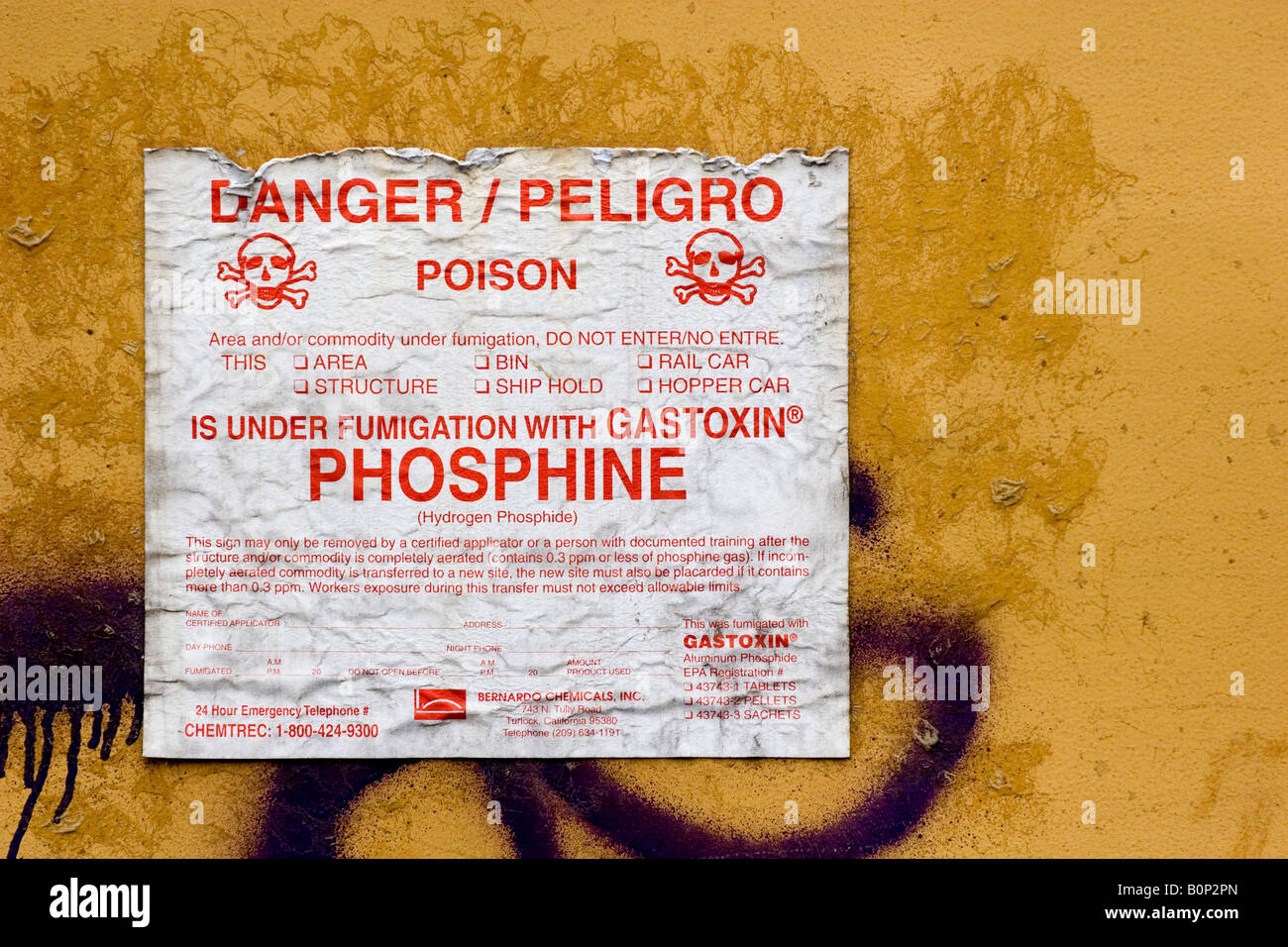 Chemical warning sign on side of a train car Stock Photo - Alamy