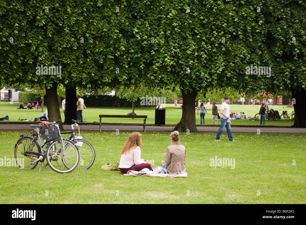 Young Danes picnic in Rosenborg Have, Copenhagen, Denmark Stock Photo ...