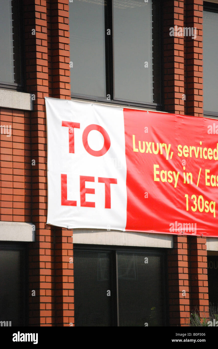 Offices to let banner on office building, Egham, Surrey, England ...