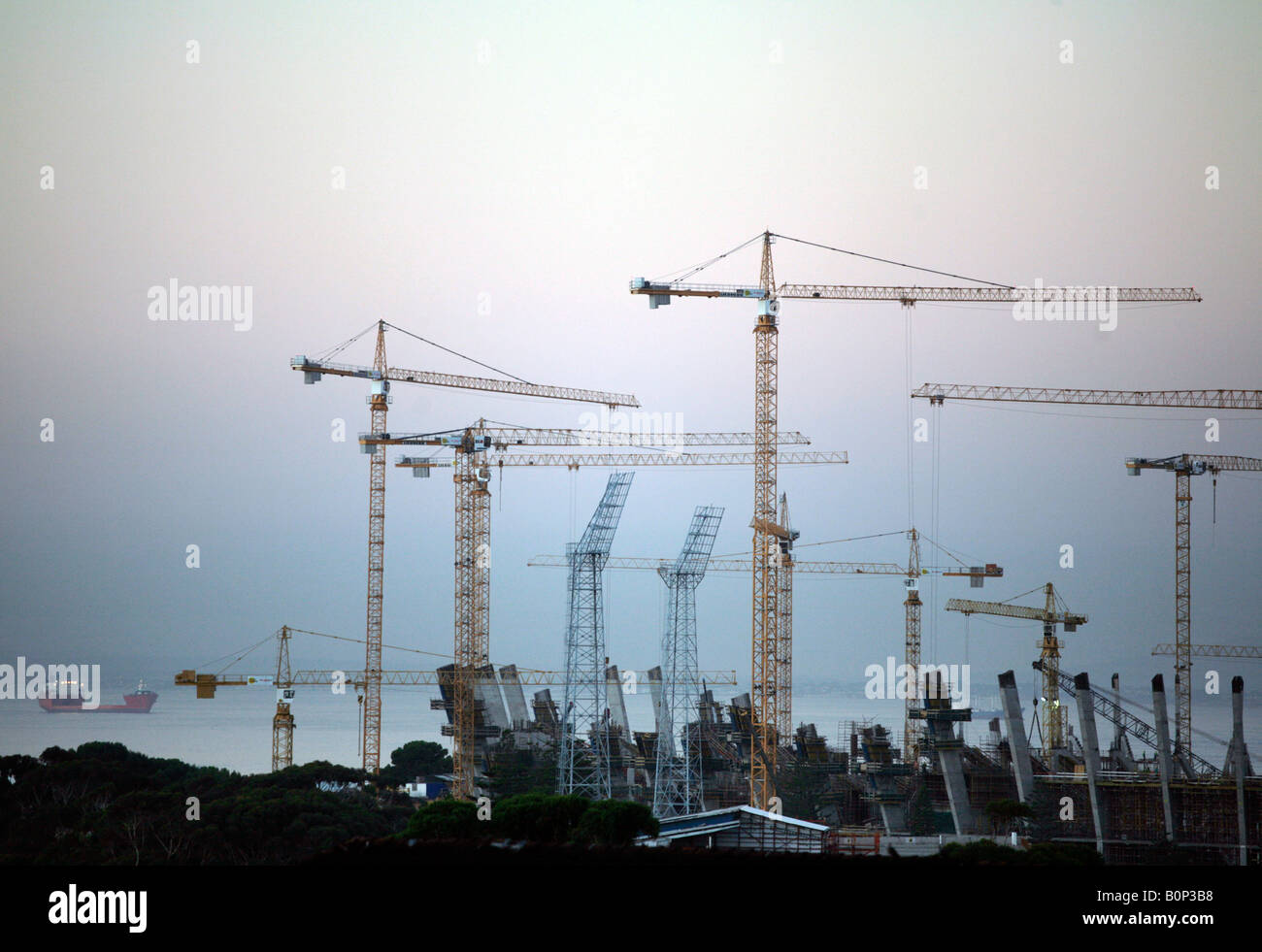 The Green Point stadium in Cape Town, South Africa, under construction ...