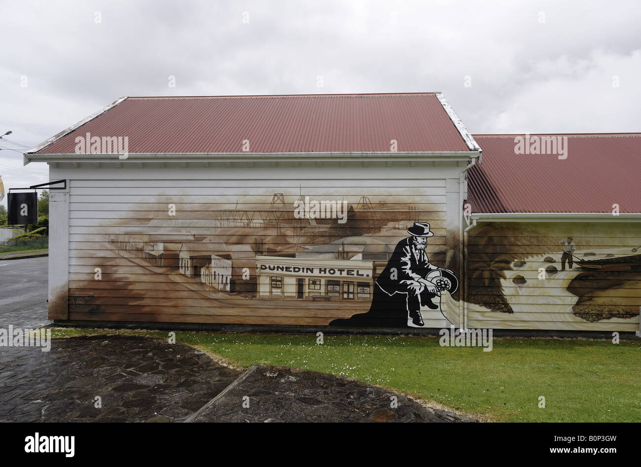 Murals on the side of the Ross Goldfields Information and Heritage ...