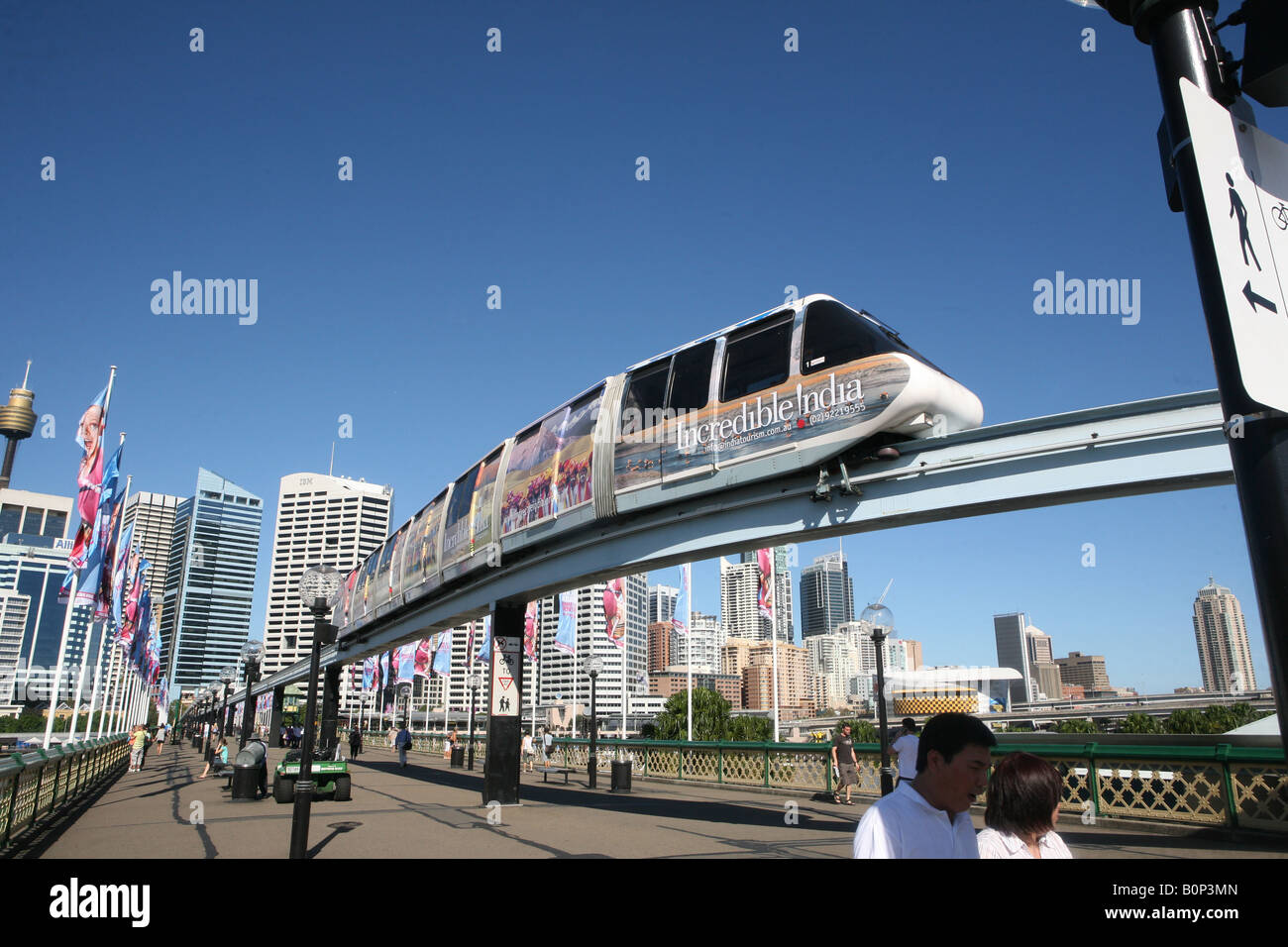 Monorail over Darling Harbour Sydney New South Wales Australia Stock ...