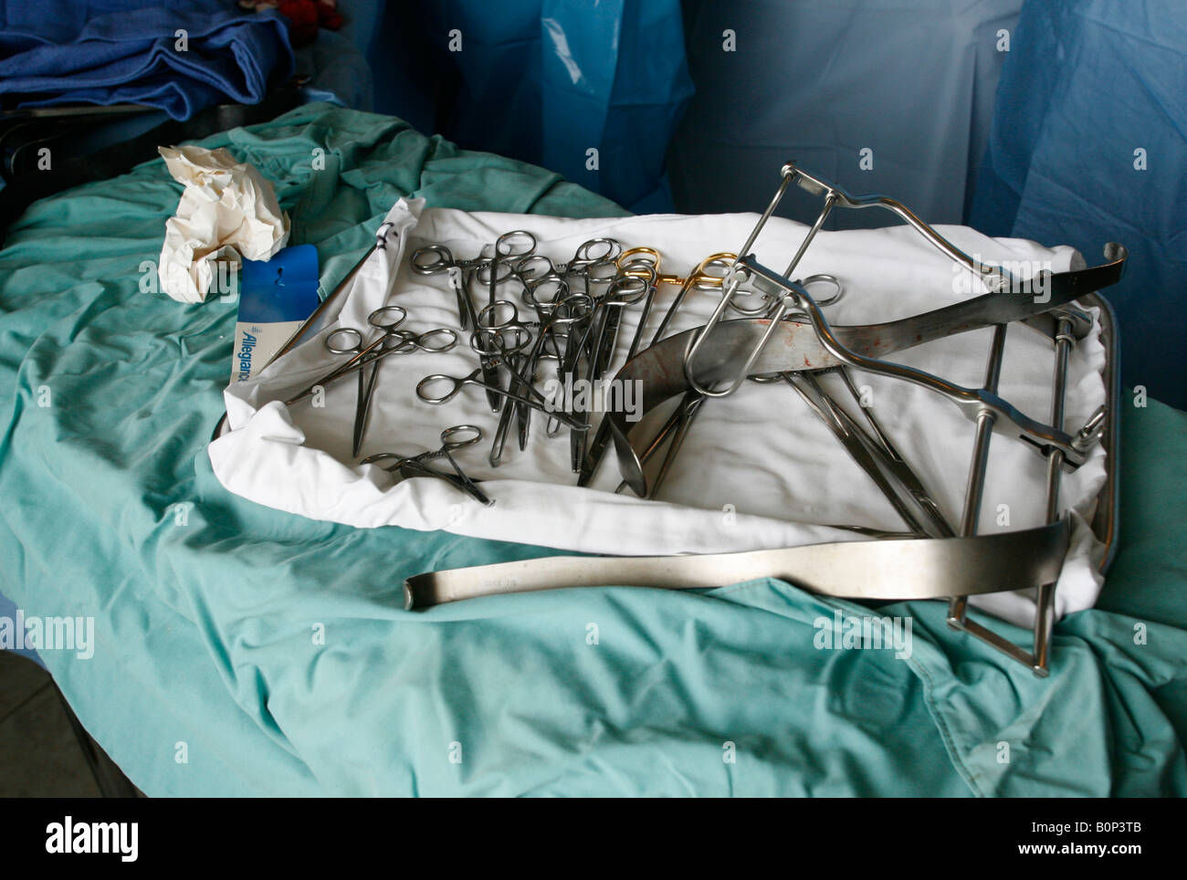 Surgical instruments pictured in the OR during a 2006 surgical mission ...