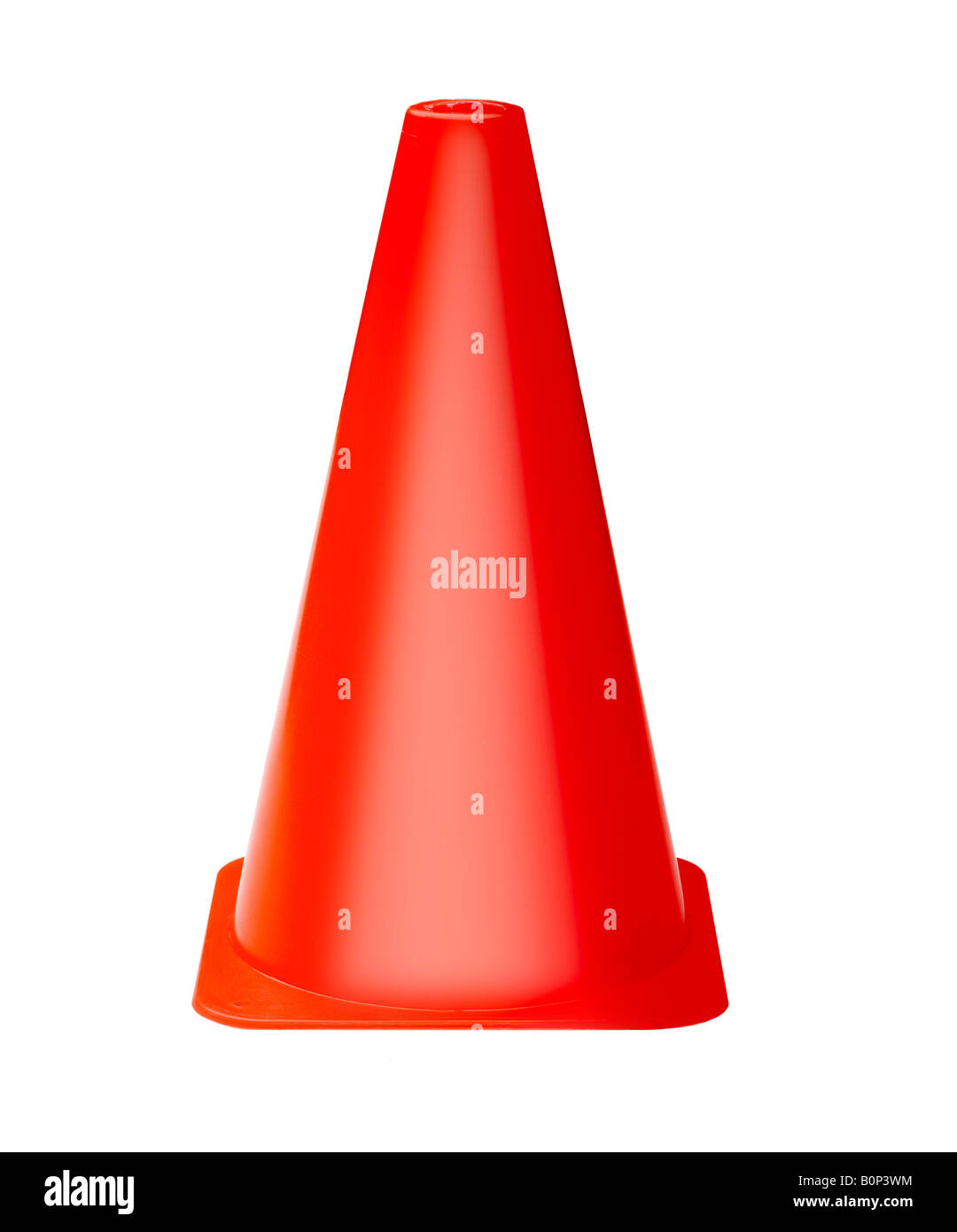 bright red safety cone against white cutout Stock Photo - Alamy