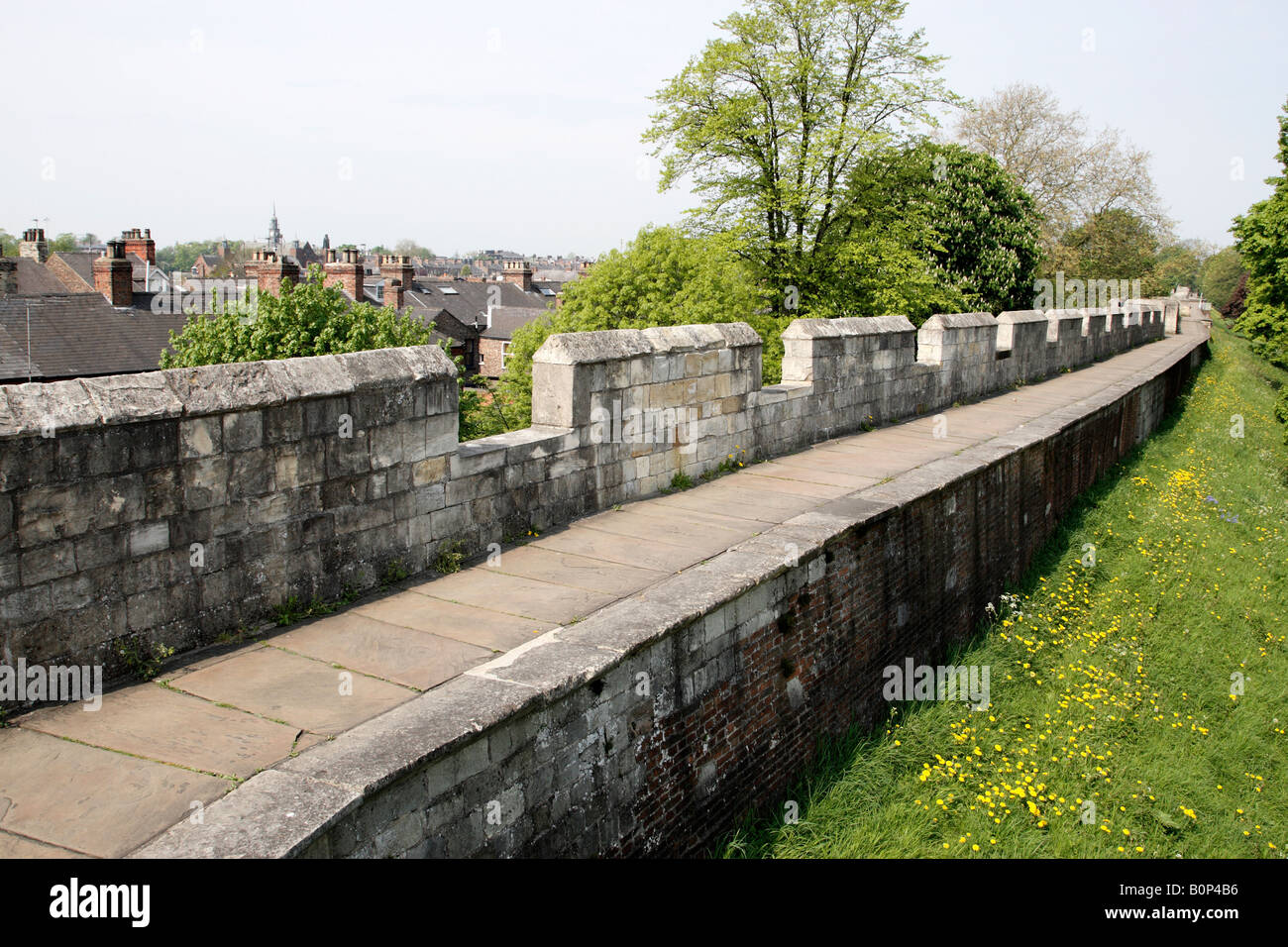 view along the roman walls towards victoria bar newton terrace york ...