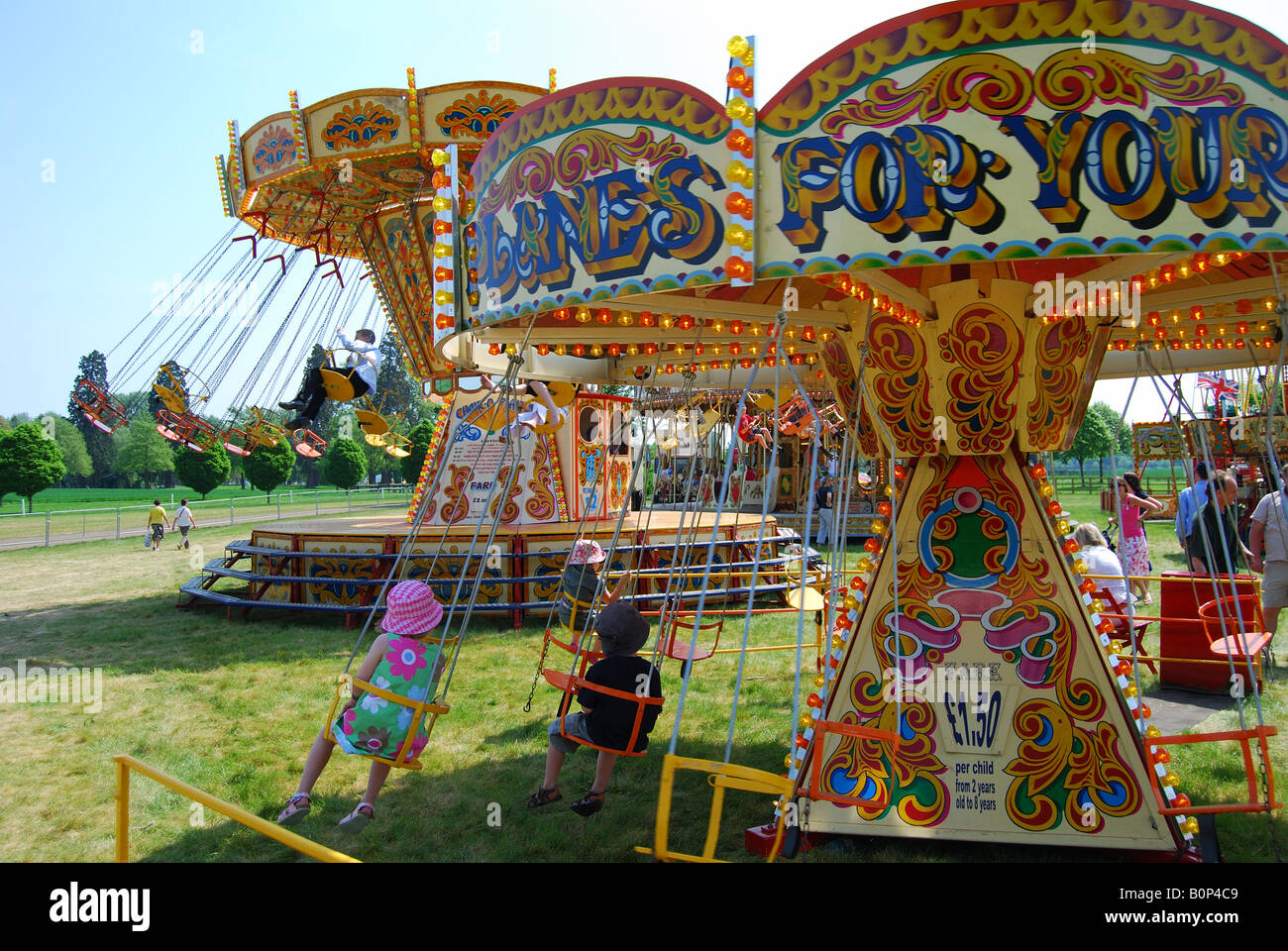 Chair swing fairground rides at Royal Windsor Horse Show, Home Park ...
