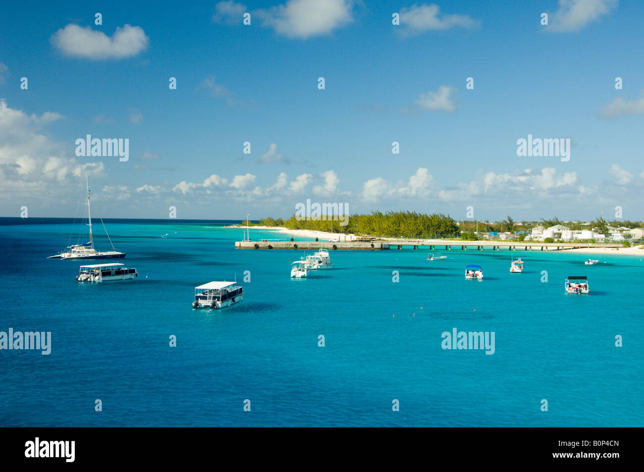 Pleasure boats in the bay at Grand Turk Turks and Caicos Islands ...