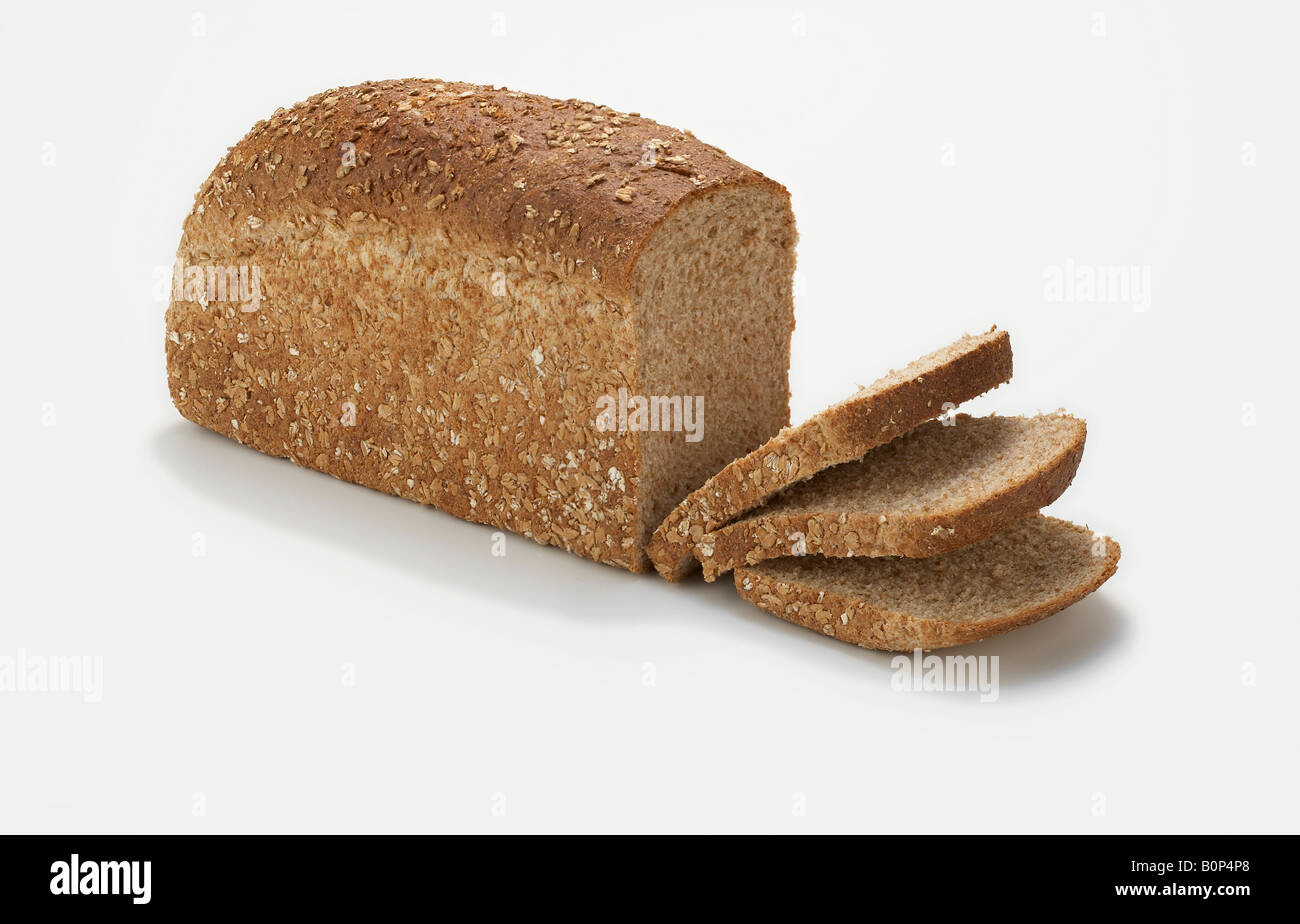 brown bread loaf, with 3 slices Stock Photo - Alamy