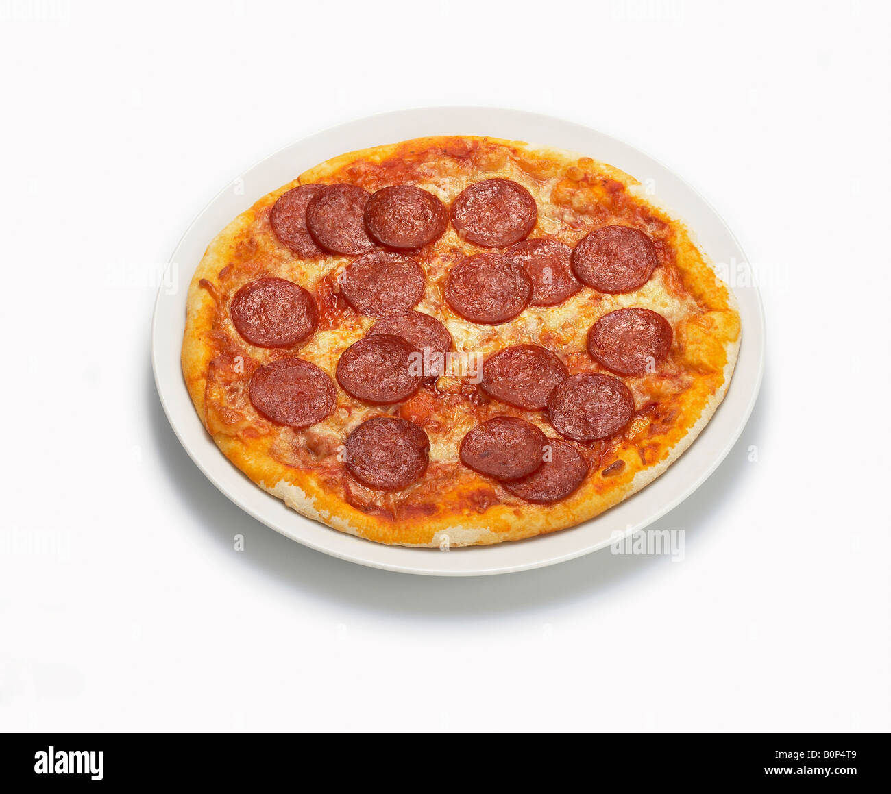thin crust pizza with extra pepperoni Stock Photo - Alamy
