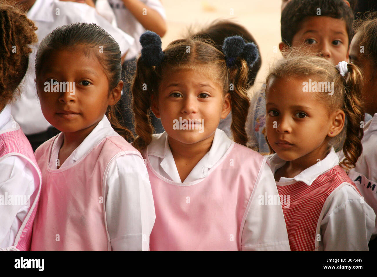 Latino boys and girls in school uniform in Panama City Stock Photo - Alamy