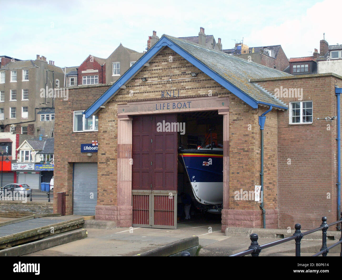 Scarborough lifeboat house, Scarborough, North Yorkshire, England Stock ...