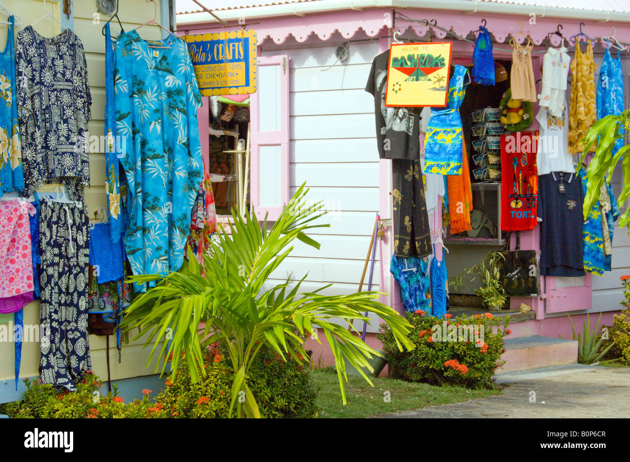 Colorful dresses for sale at craft and gift stores in Road Town Tortola ...