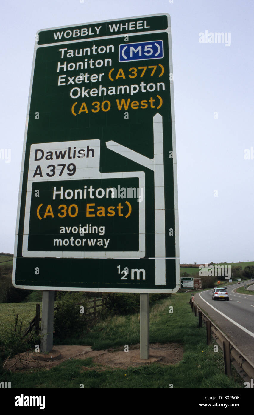 Road Sign In Devon Stock Photo - Alamy