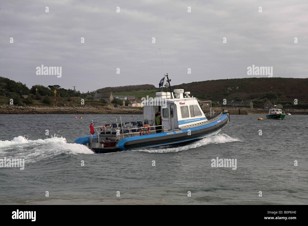 Rigid Inflatable Boat RIB passenger ferry between Tresco and Bryher ...