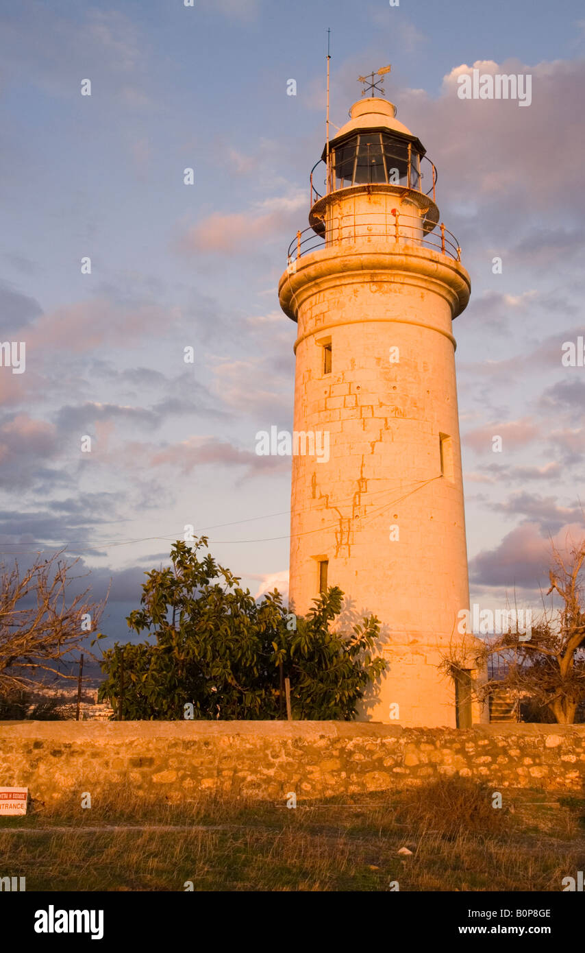 Paphos lighthouse dusk hi-res stock photography and images - Alamy