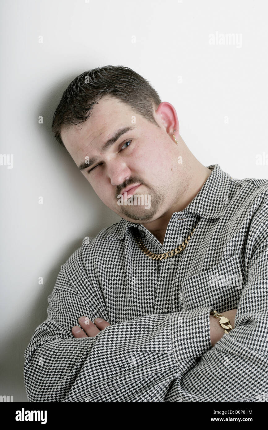 Mean looking man Stock Photo - Alamy