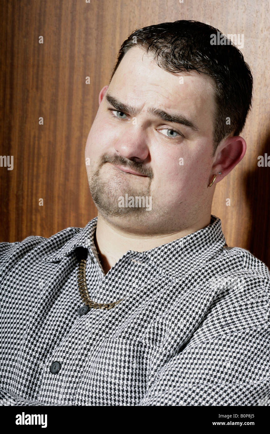 Mean looking man Stock Photo - Alamy