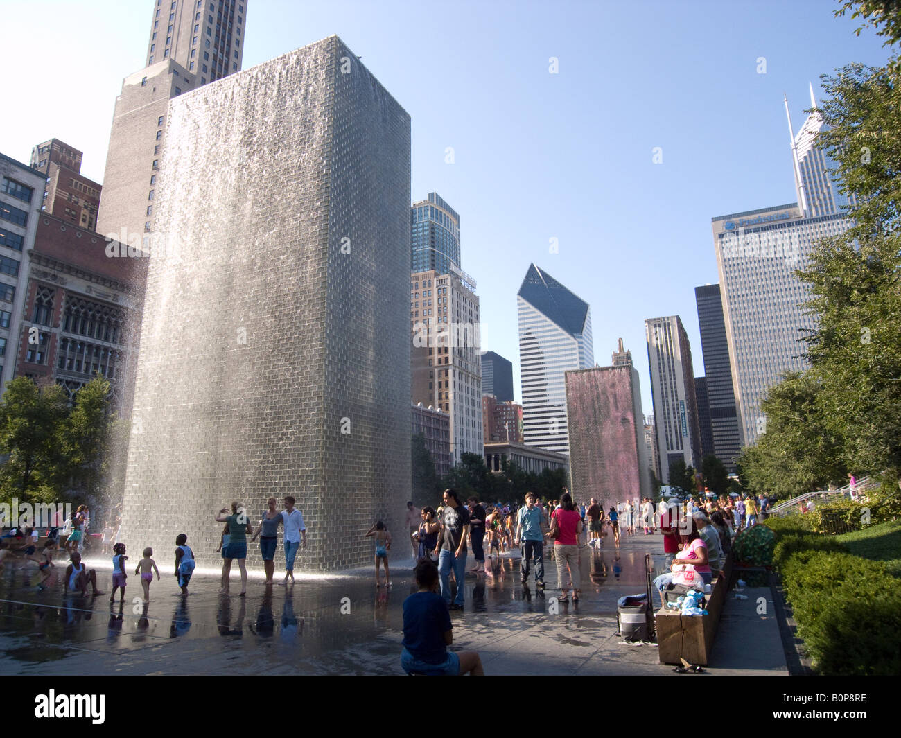 Crown Fountain in Millennium Park Chicago Illinois Stock Photo - Alamy