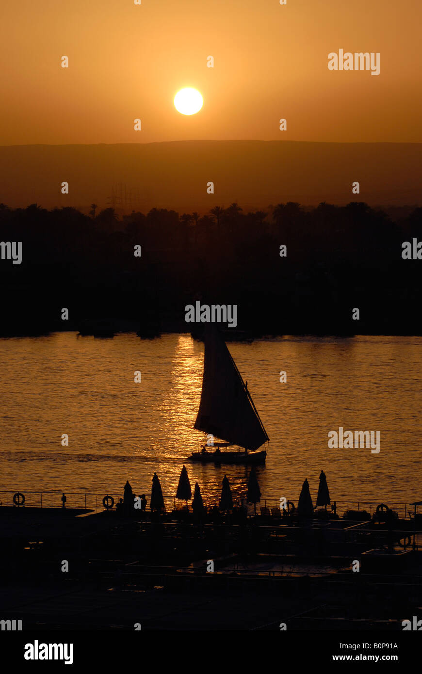Egypt river nile sunset setting hi-res stock photography and images - Alamy