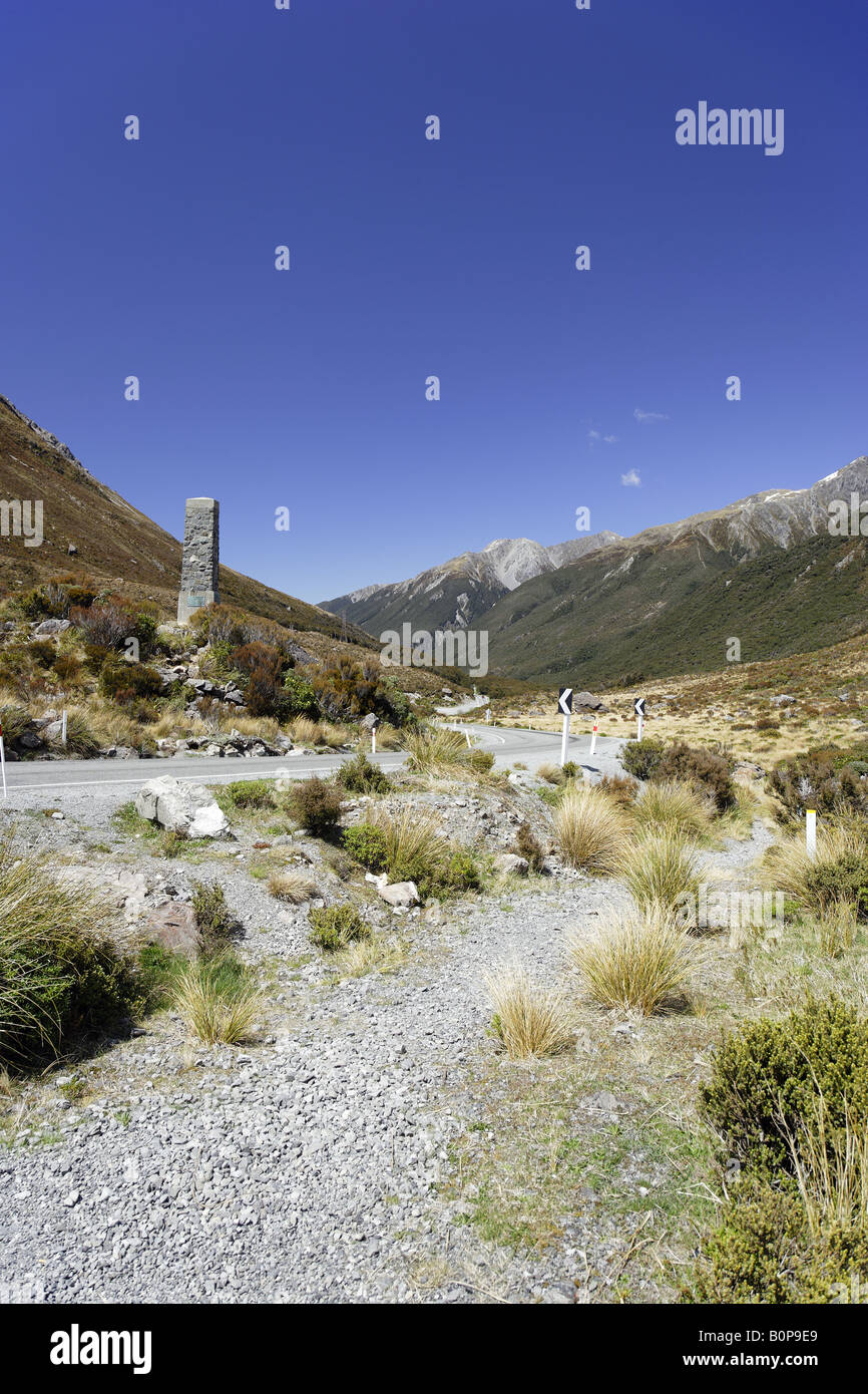 The baron landscape and road of Arthurs Pass, New Zealand Stock Photo ...