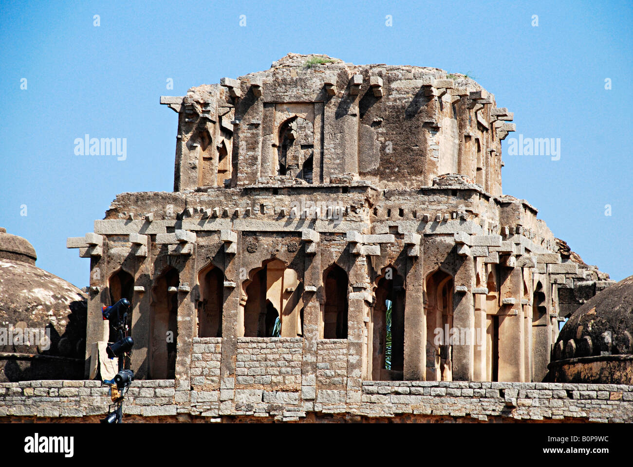 Elephant Stables. Eleven domed chambers for the royal elephants. Hampi ...
