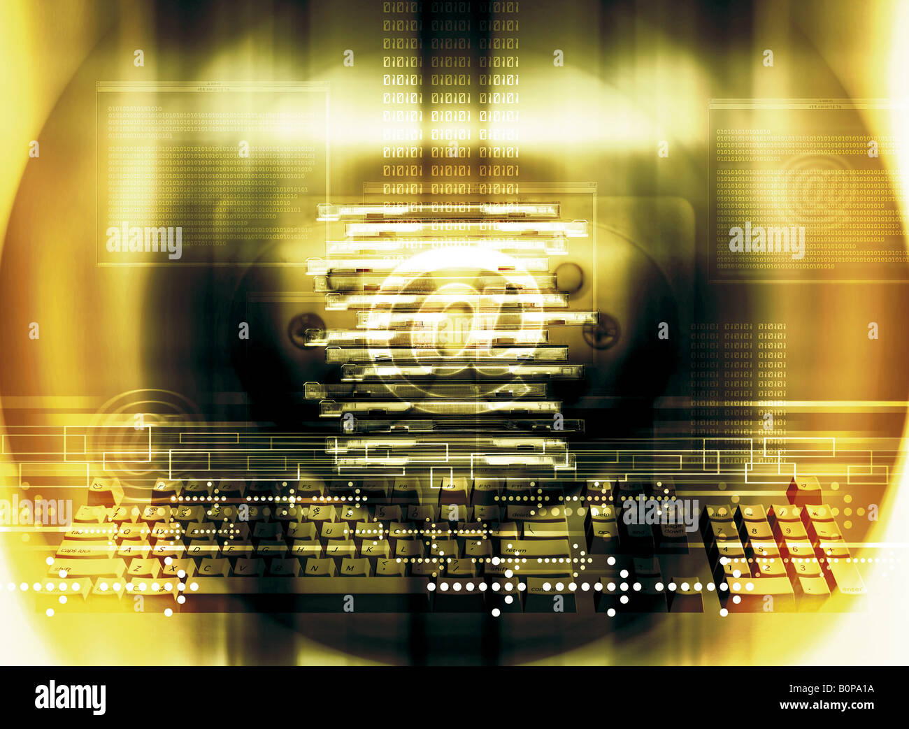 Digital background on keyboard Stock Photo - Alamy