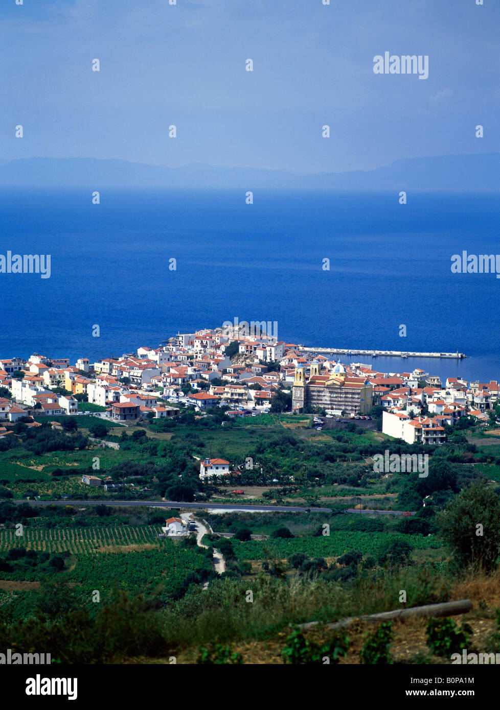 Samos Greece Kokkari Town By The Sea Stock Photo - Alamy