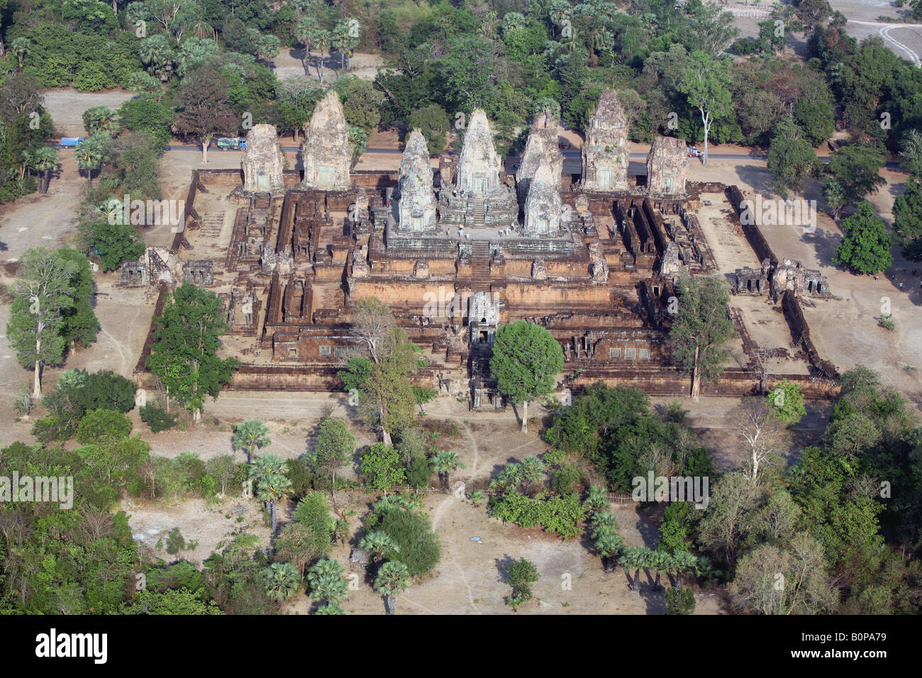 Aerial view of the temple Pre Rup near Angkor Wat Cambodia Stock Photo ...