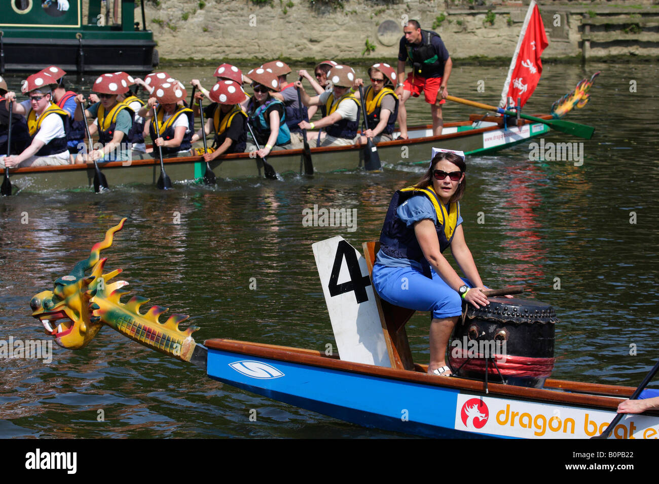 Dragon boat racing on the Thames at Abingdon 12 Stock Photo - Alamy