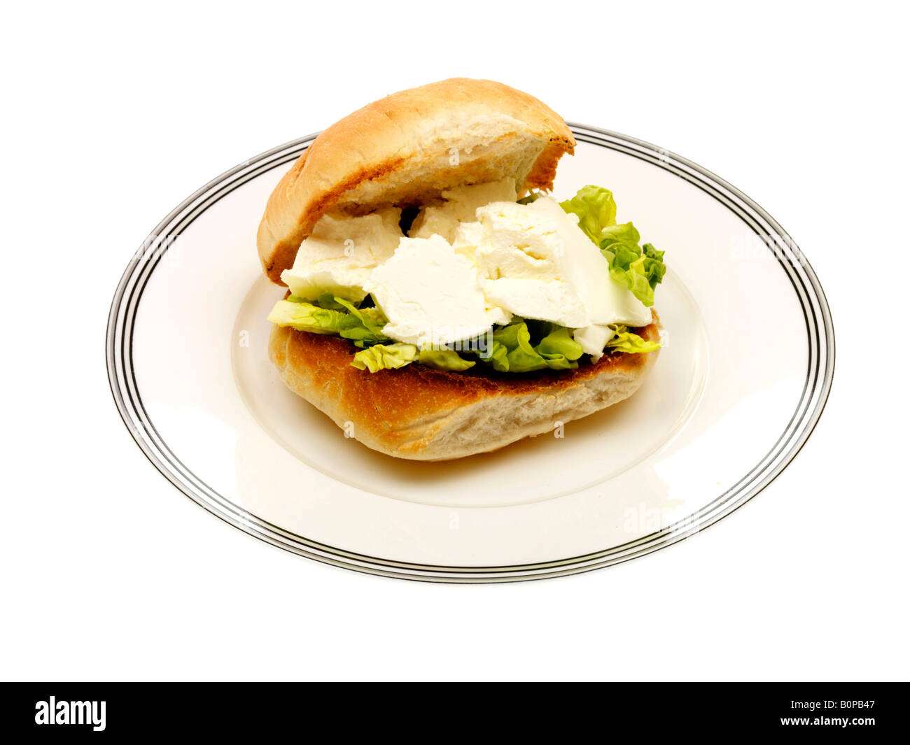 Toasted Roll With Cream Cheese Stock Photo - Alamy
