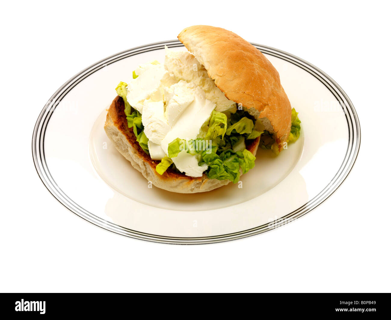 Toasted Roll With Cream Cheese Stock Photo - Alamy