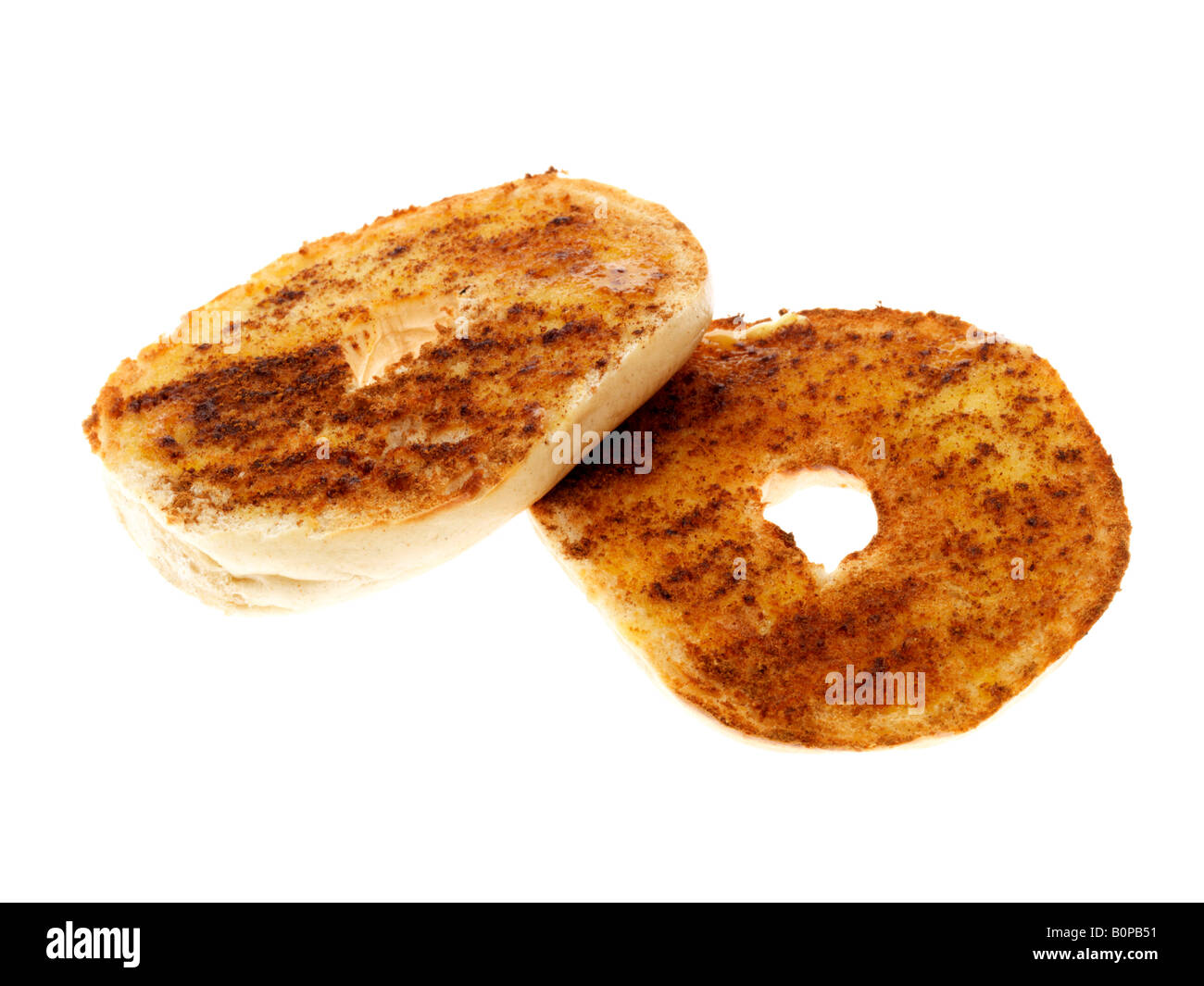 Toasted Bagel with Cinnamon Stock Photo - Alamy