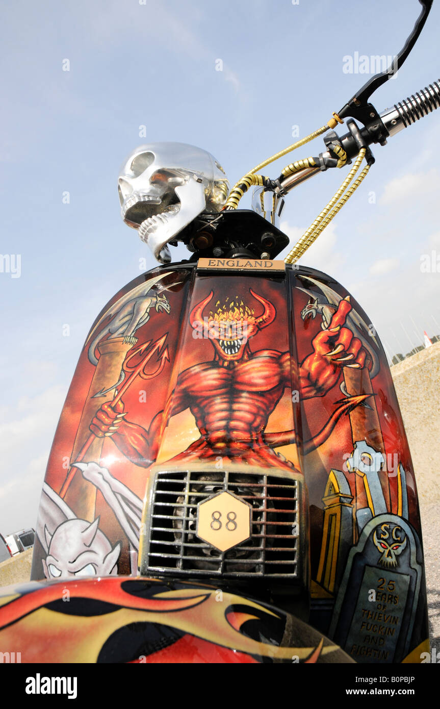 low angle view of front of customised scooter Stock Photo - Alamy