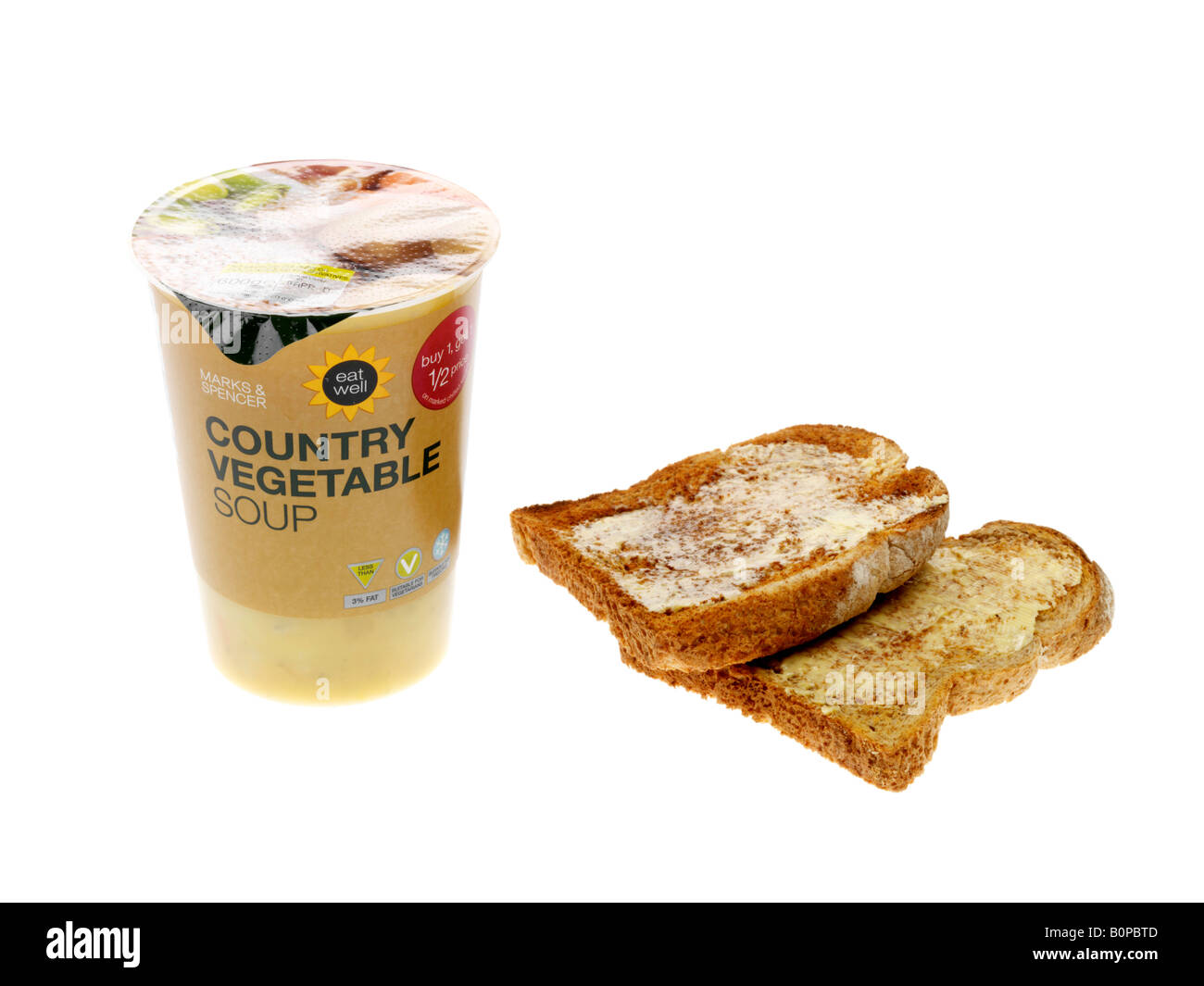 Vegetable Soup and Toast Stock Photo - Alamy