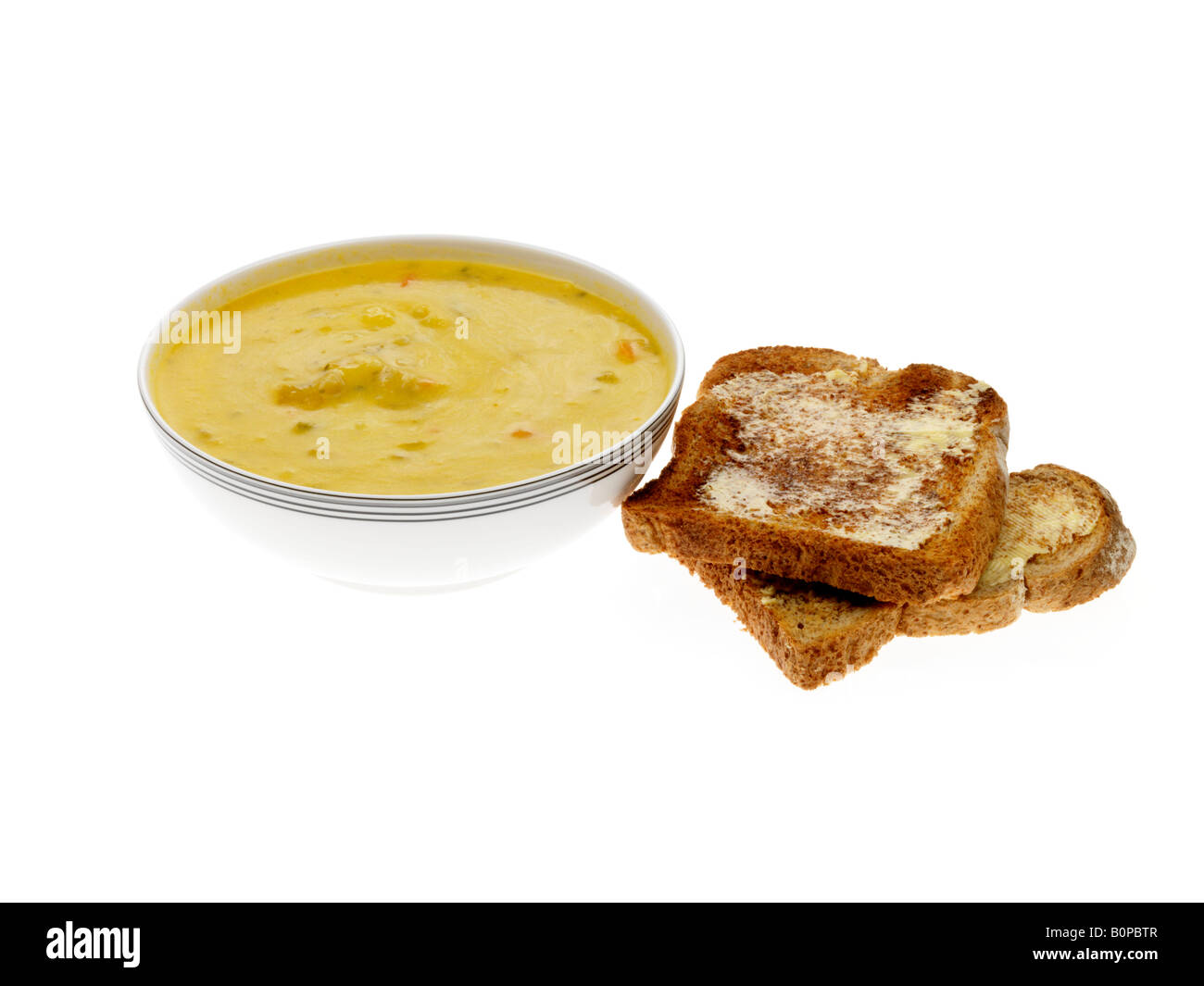 Vegetable Soup and Toast Stock Photo - Alamy