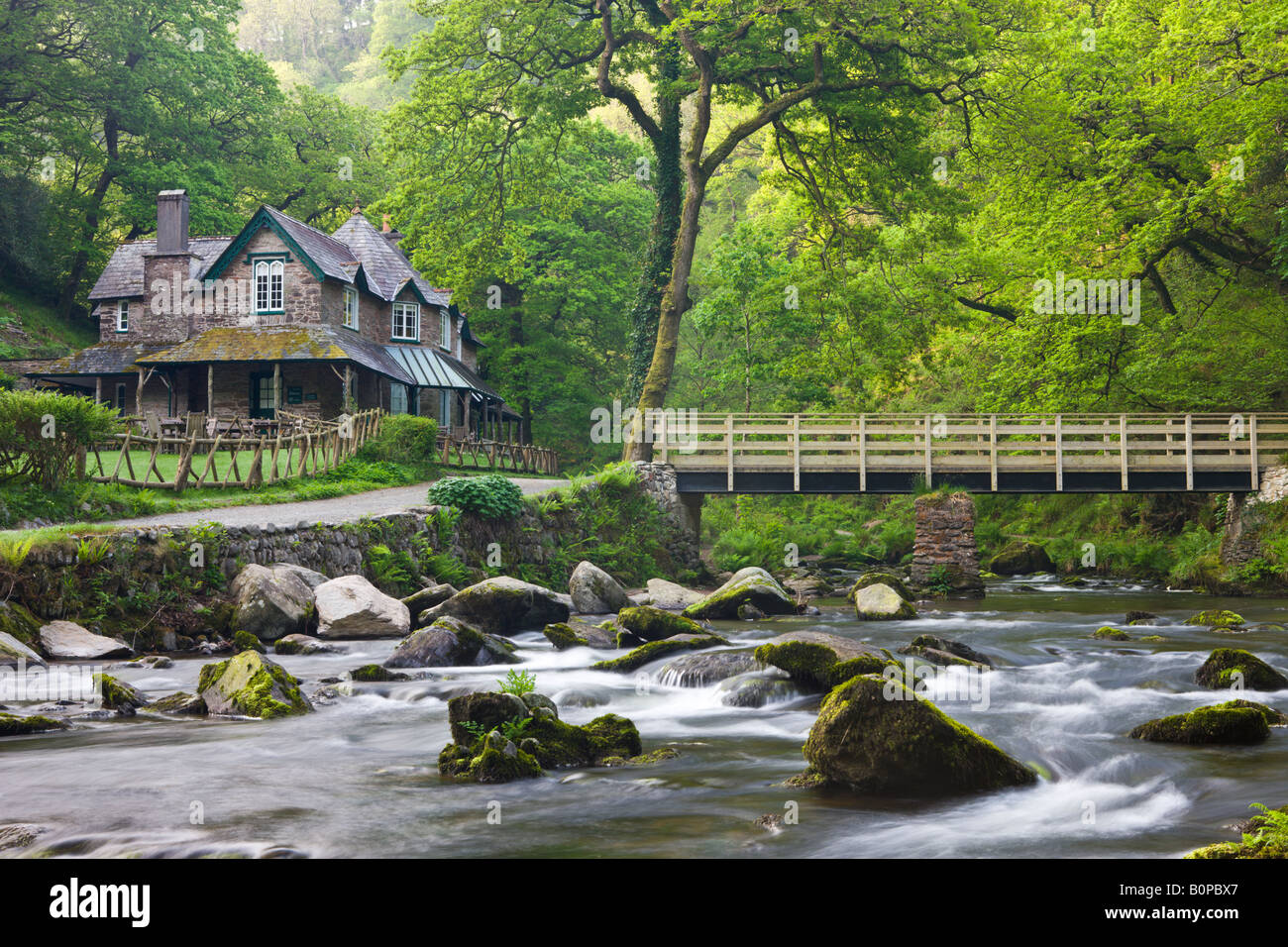 The old lodge at Watersmeet in Exmoor National Park Devon England Stock ...